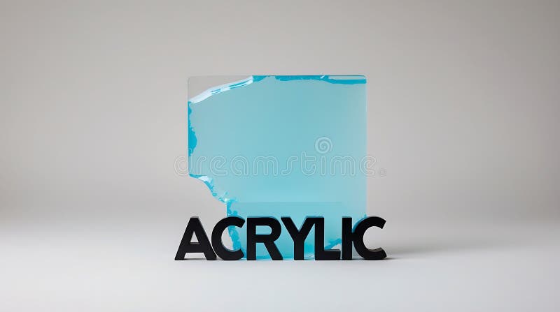 Stylish Acrylic Display Showcasing the Word Acrylic with Minimalist ...