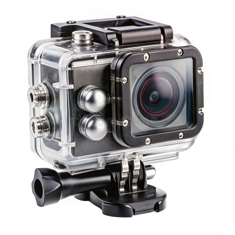Modern Action Camera with Waterproof Case Stock Illustration ...