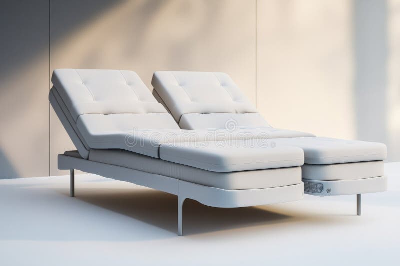 Modern Adjustable Double Bed with Minimalist Design in Bright Interior ...