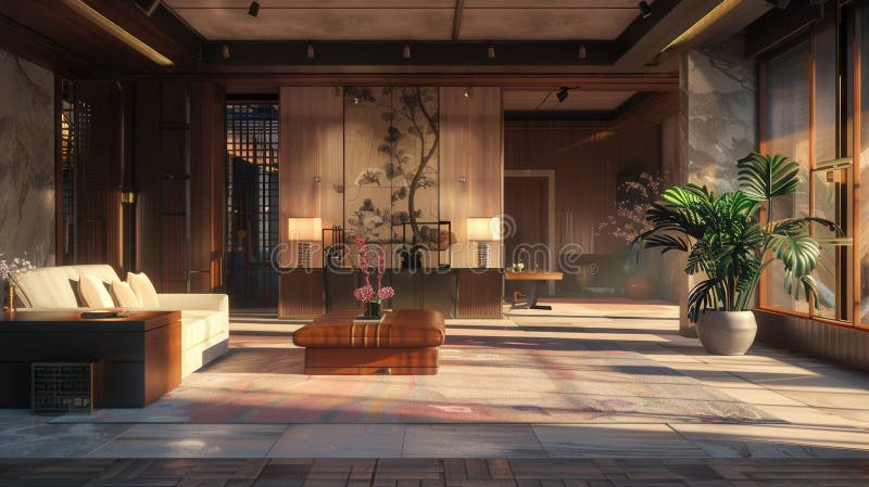 Modern Adobe Architecture. Elegant Interior Design Concept Stock ...