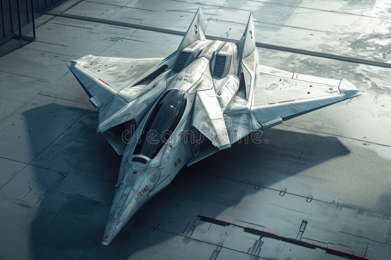 A Modern and Advanced Fighter Jet Parked on Top of a Solid Cement ...