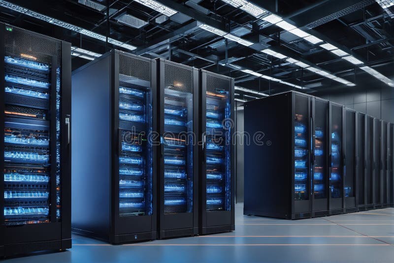 Modern Advanced Technology Data Center Server Stock Illustration ...