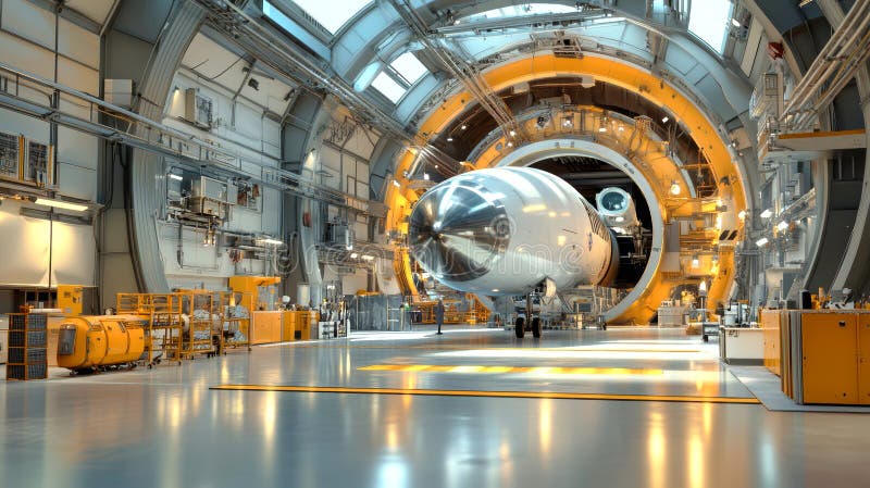 In a Modern Aerospace Engineering Facility, Engineers and Technicians ...