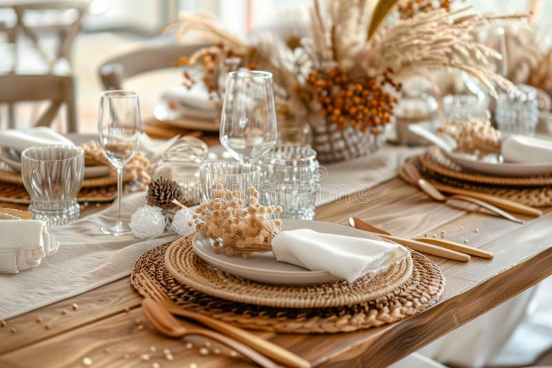 Modern Aesthetic Table Setting Stock Photo - Image of sophisticated ...