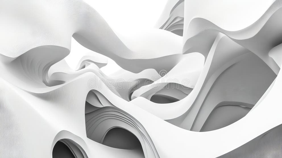 Modern Aesthetics are Enhanced by the White Abstract Wave Texture ...