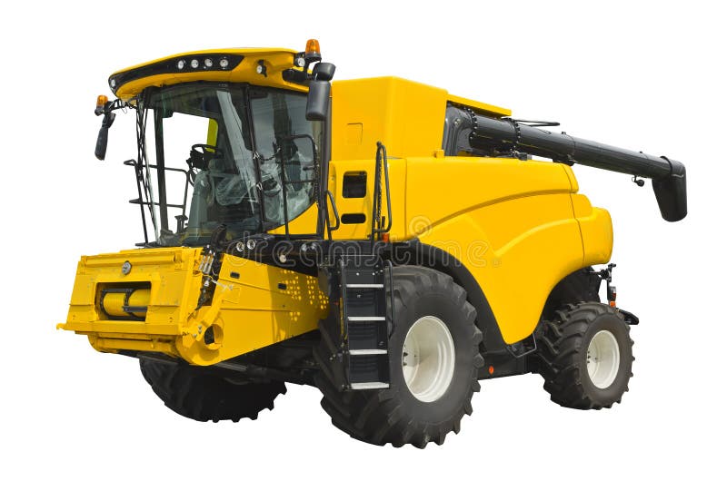 Modern Agricultural Tractor, Side View Stock Image - Image of green ...