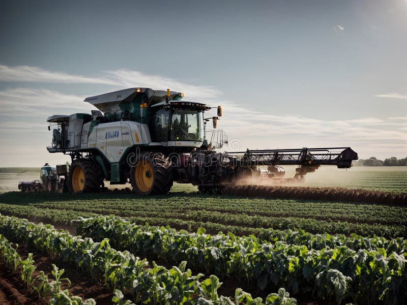 Modern Agricultural Farm with Technology Stock Illustration ...