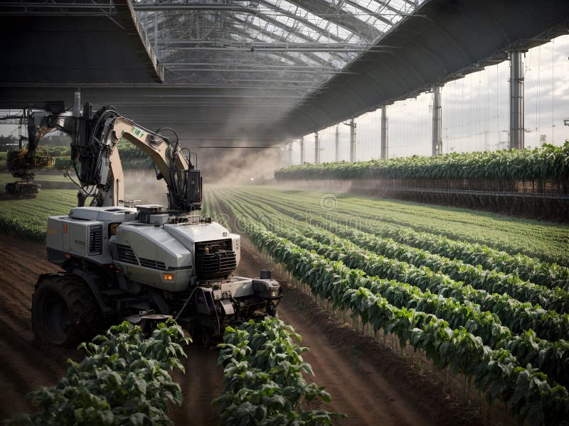 Modern Agricultural Farm with Technology Stock Illustration ...