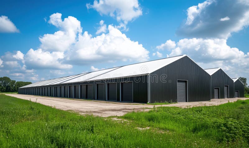 Modern Agricultural Storage Facility with Metal Siding, Large Structure ...