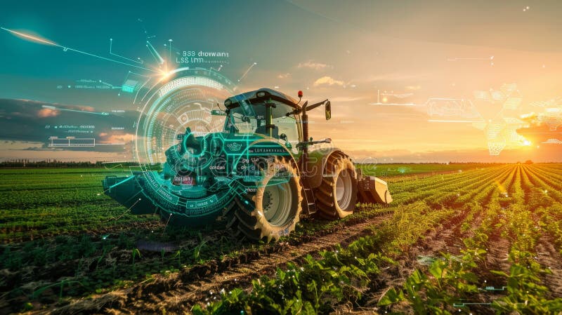 Modern Agricultural Technology: AI-Enhanced Tractor in Field Generative ...