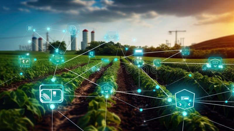 Modern Agricultural Technology Based on Smart Farming. Stock Image ...