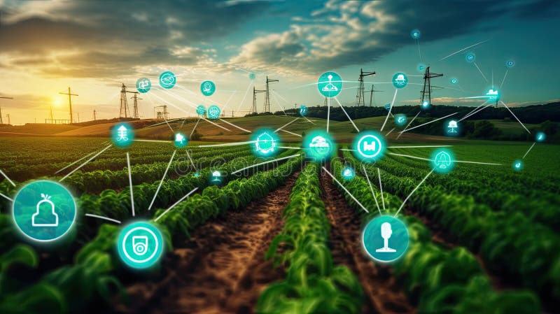 Modern Agricultural Technology Based on Smart Farming. Stock Image ...