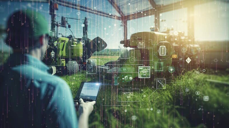 Modern Agricultural Technology in a Vast Farmland Landscape Stock ...