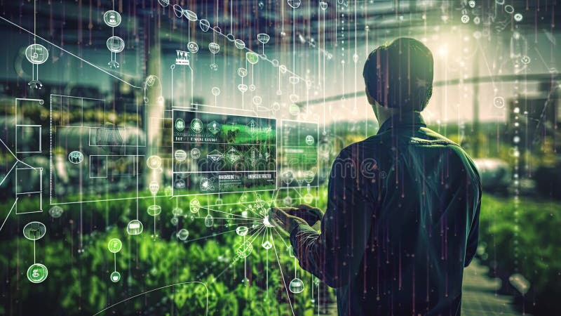 Modern Agricultural Technology Based on Smart Farming. Stock Footage ...