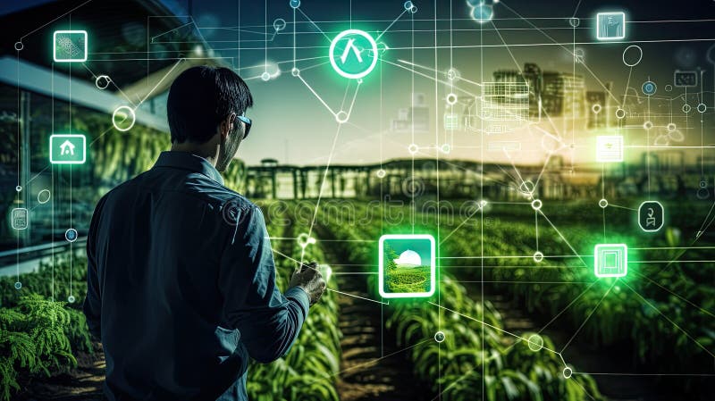 Modern Agricultural Technology Based on Smart Farming. Stock ...