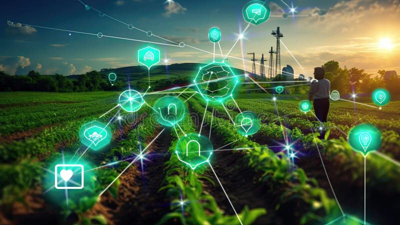 Modern Agricultural Technology Based on Smart Farming. Stock Footage ...