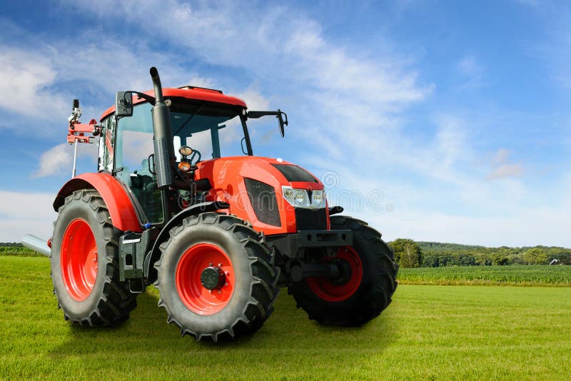 Modern Agricultural Tractor in the Field Stock Image - Image of ...