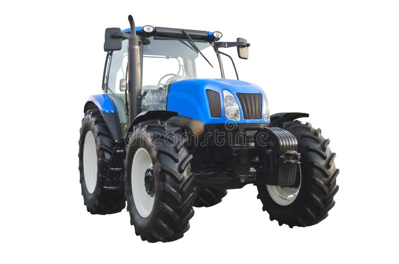Modern Agricultural Tractor, Side View Stock Image - Image of green ...