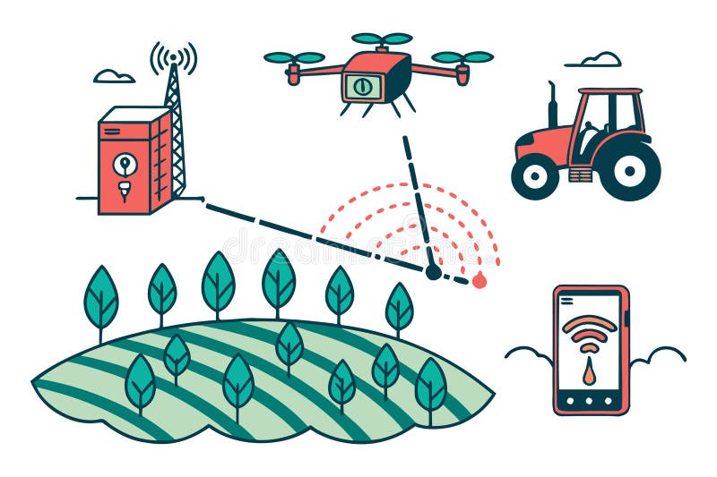Modern Agriculture Technology Clipart for Sustainable Farming and ...