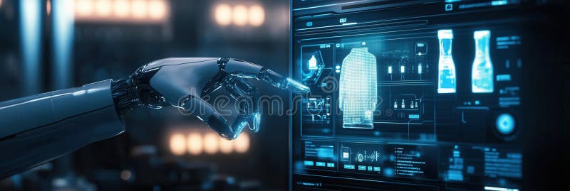 Modern AI Assistant Interface for Grocery Ordering with Futuristic Design Elements and User ...