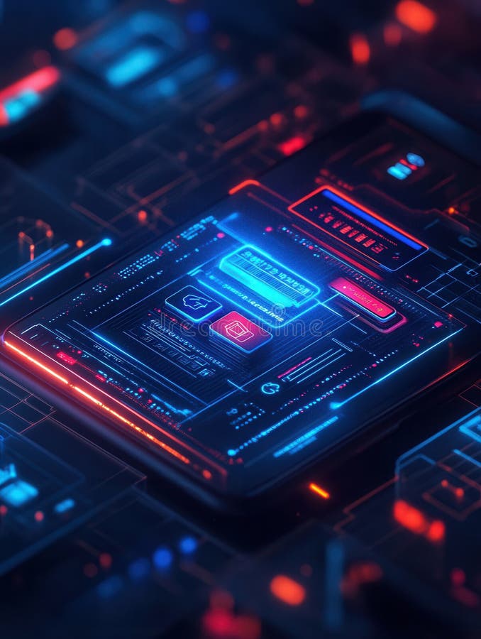 Modern AI Assistant Interface Taking a Grocery Order with Futuristic ...