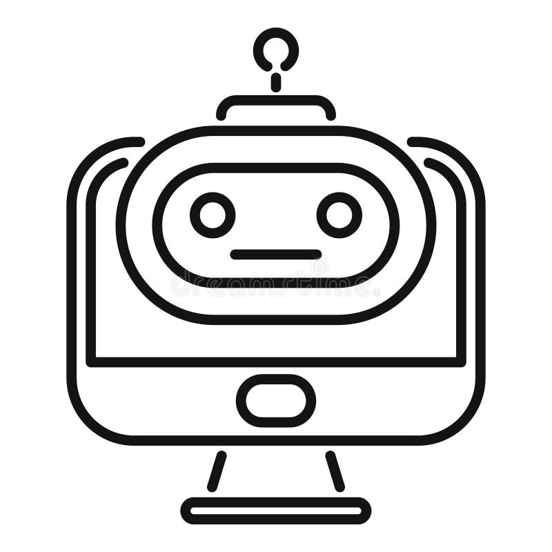 Modern Ai Bot Support Icon Outline Vector. Online Chat Stock Vector ...