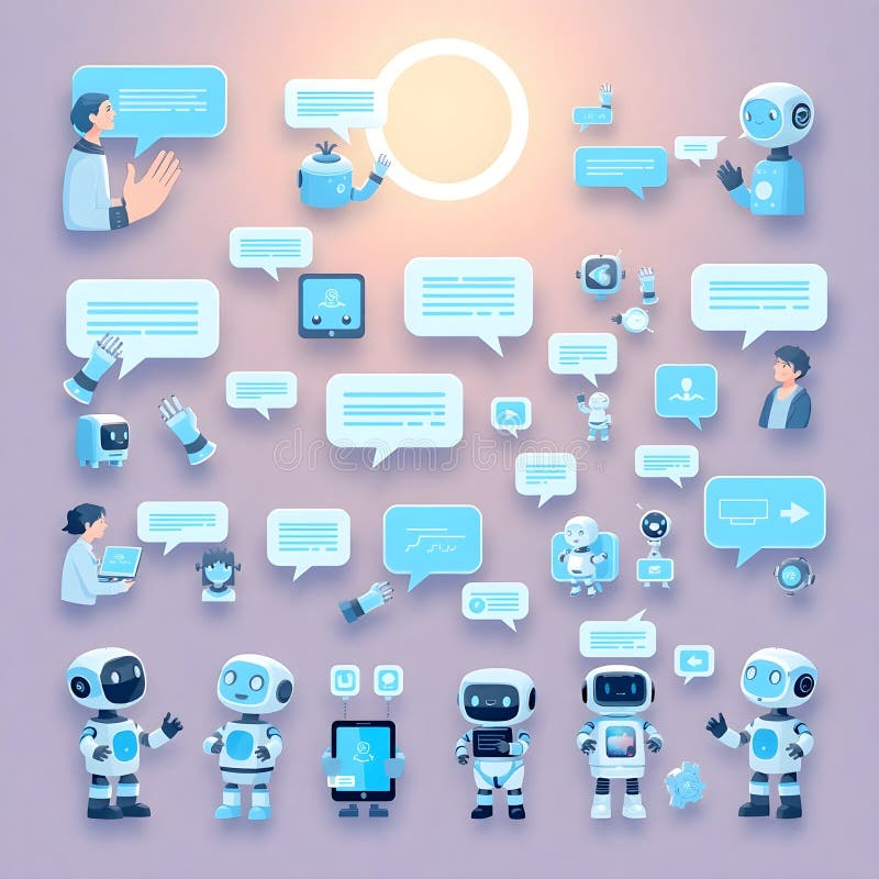 Modern AI Chatbot & Virtual Assistant Vector Illustration Pack – 40 ...