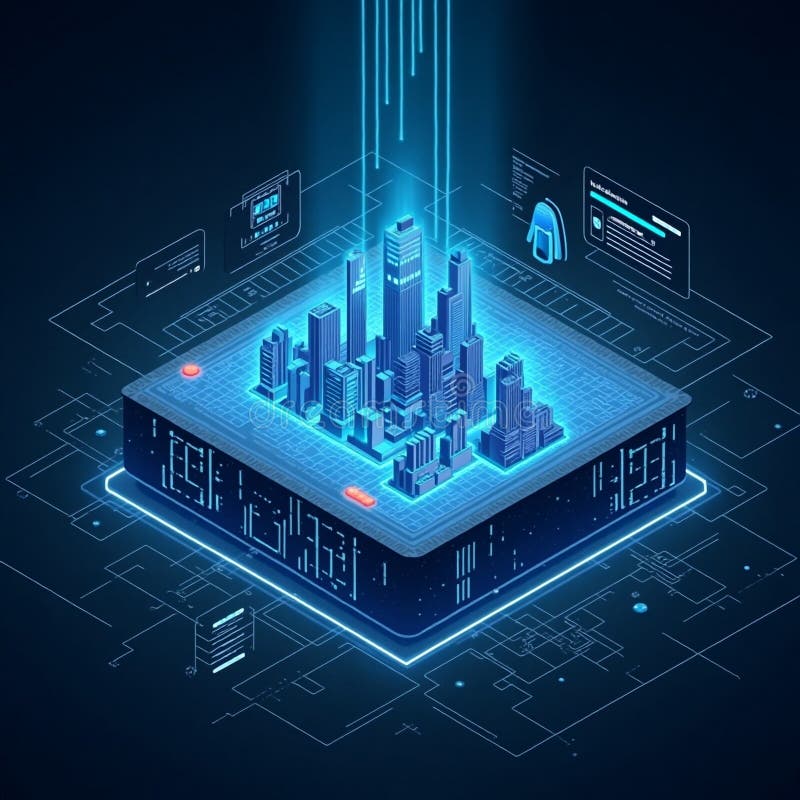 Futuristic Ai Powered Digital Twin Control Room Stock Illustrations – 12 Futuristic Ai Powered ...