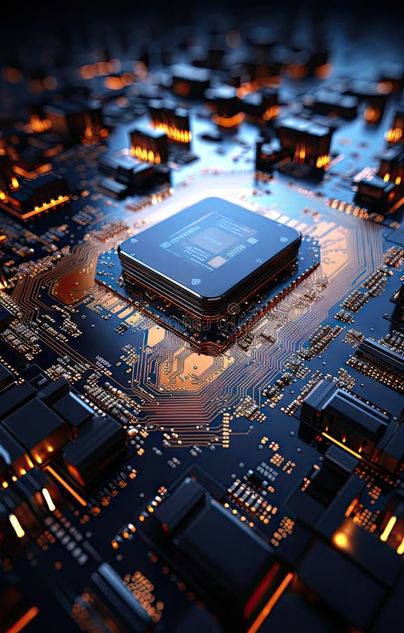 Modern AI Fastest Chipset Motherboard Technology Stock Image - Image of ...