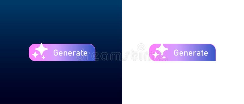 Modern AI Generate Button with Futuristic Gradient Design and Digital ...
