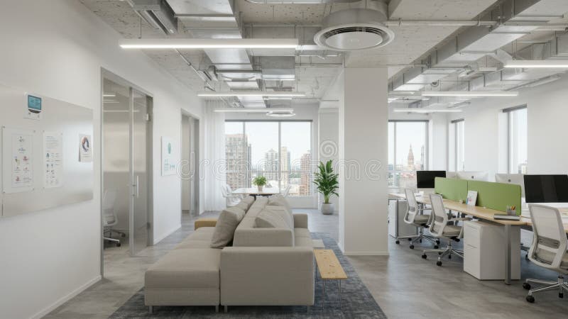 Modern AI-Generated Office Design Stock Illustration - Illustration of ...