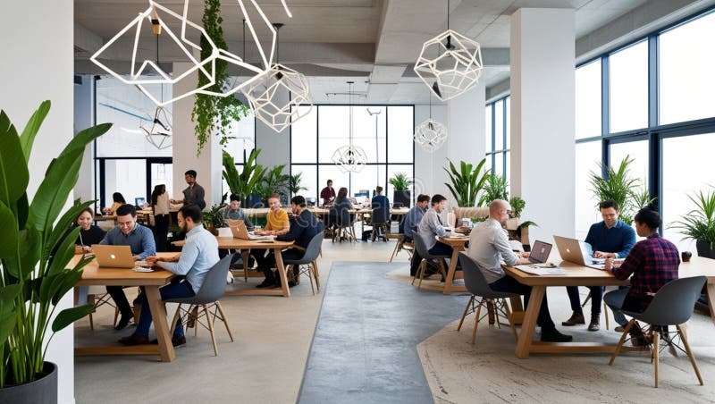 Modern AI-Generated Office Space Stock Illustration - Illustration of ...