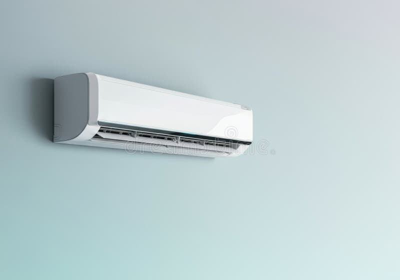 Modern Air Conditioner Mounted on a Light Wall, Ideal for Home Cooling ...