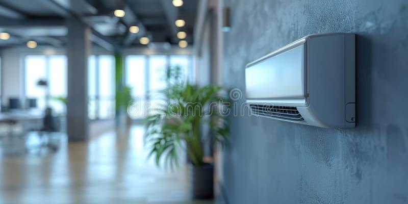 Modern Air Conditioner in Office Setting Stock Photo - Image of modern ...