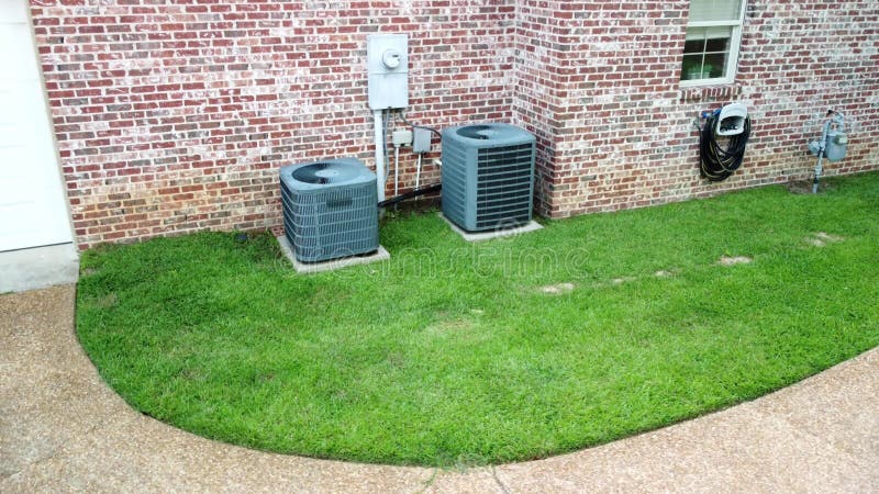 Modern Air Conditioner Systems Next To Home Stock Video - Video of fuel ...