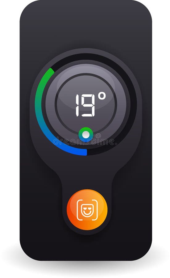 Modern Air Conditioner Temperature Control Interface with Digital ...