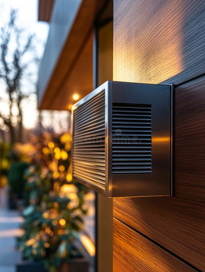 Modern Air Conditioner Unit Mounted on a Building Exterior. Stock Photo ...