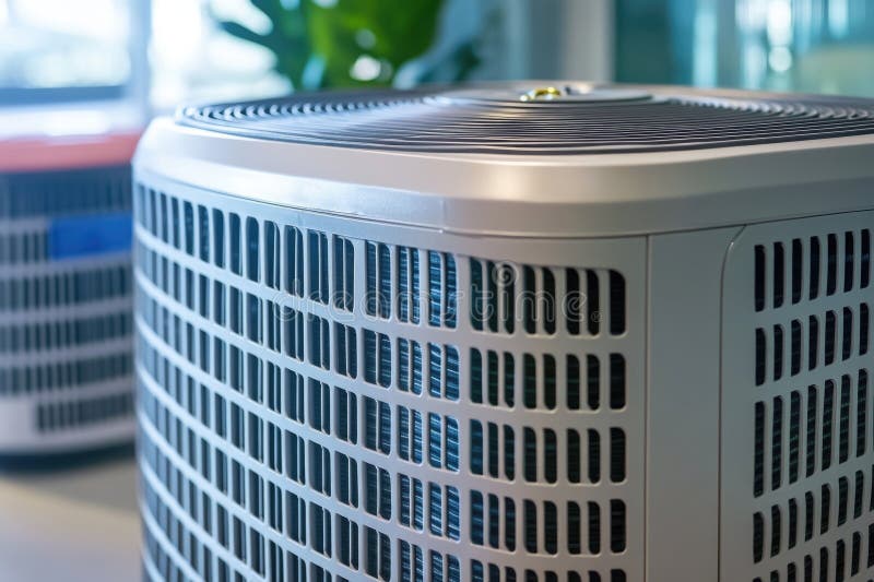 A Modern Air Conditioner Unit Placed on a Table, Ready for Use Stock ...