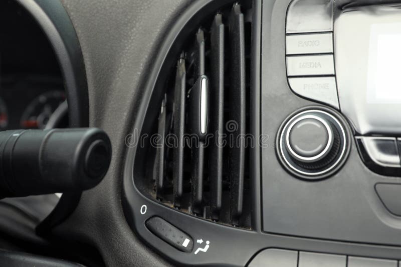 Modern Air Conditioning Control Panel in Car Stock Photo - Image of ...