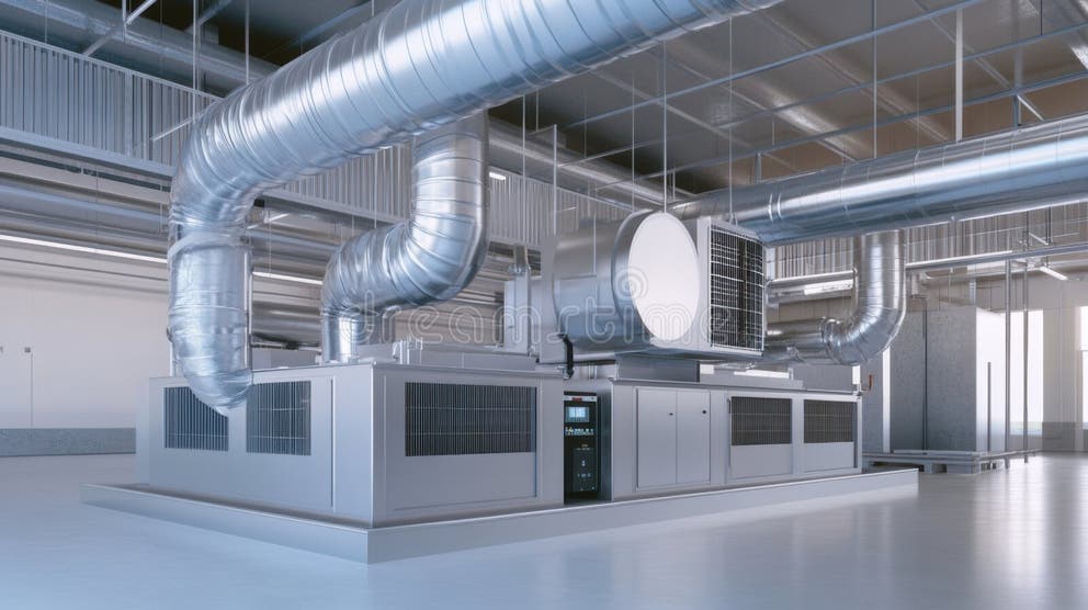 Modern Air Conditioning System in a Spacious Industrial Facility ...