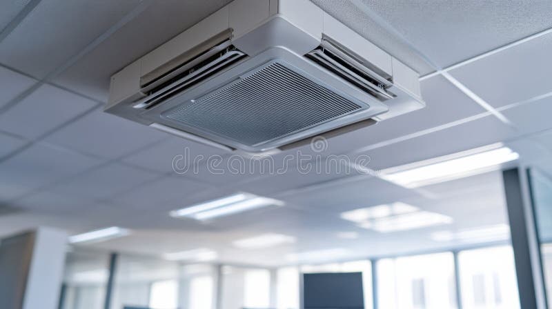Modern Air Conditioning Unit Installed in a Spacious Office during ...