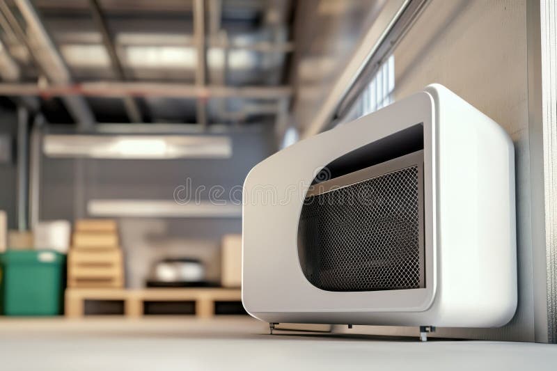 Modern Air Conditioning Unit Placed in a Spacious Industrial Setting ...