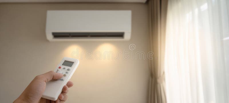The Modern Air Conditioning Unit with Remote Control in a Stylish ...