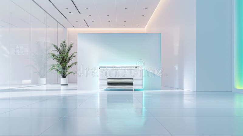 A Modern Air Conditioning Unit Stands Prominently in a Bright ...