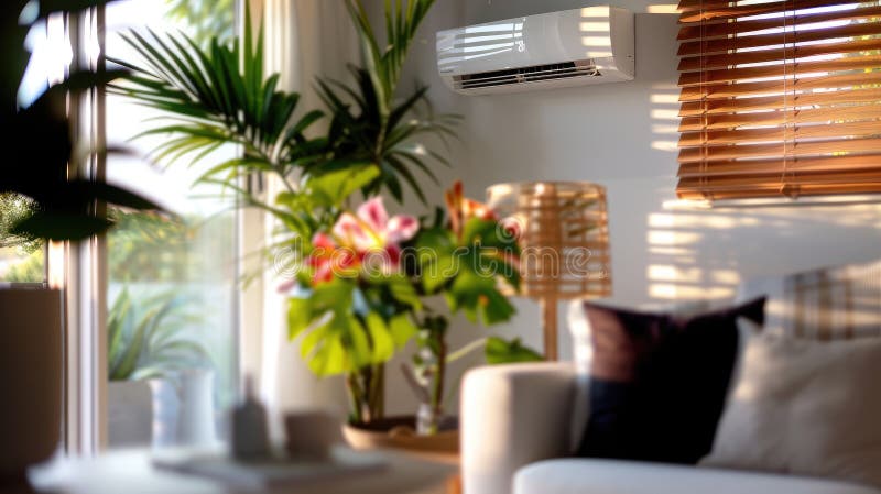 Modern Air Conditioning Unit in Stylish Indoor Setting Stock Image ...