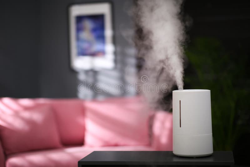 Modern Air Humidifier on Table Indoors. Stock Image - Image of device ...