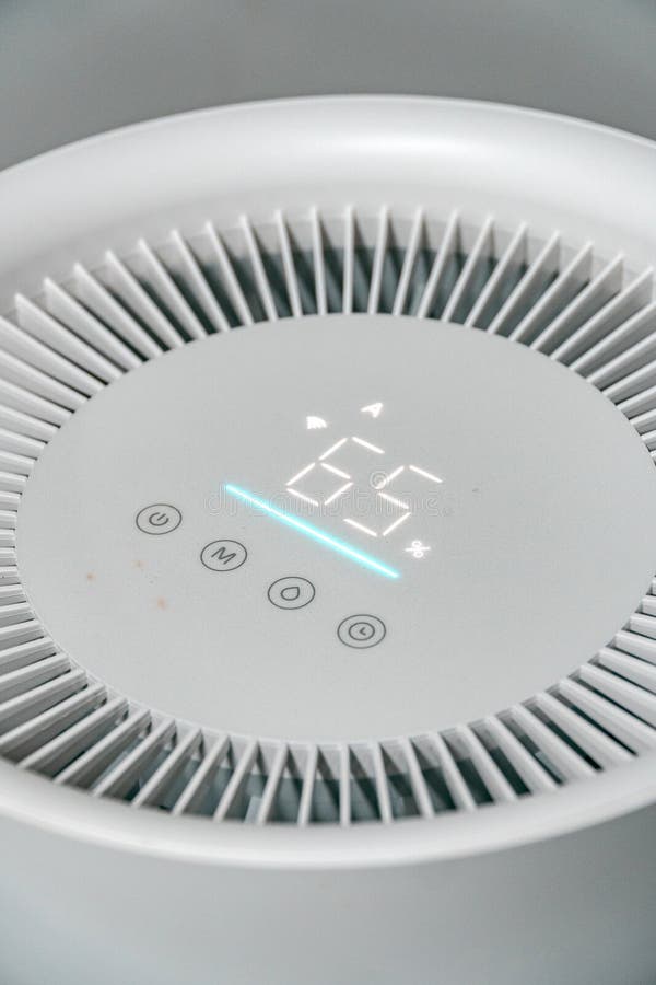 The Modern Air Purifier Features an Advanced Control Panel with a Sleek ...