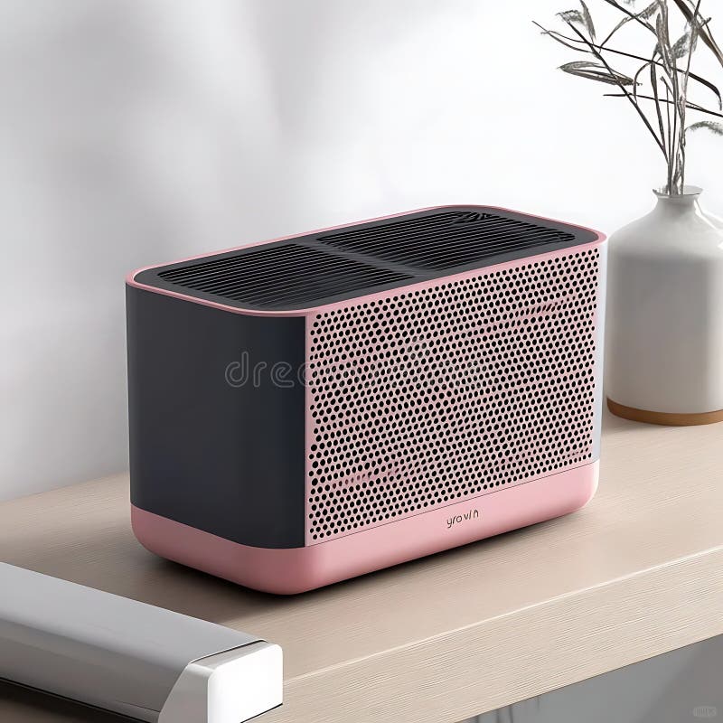 Modern Air Purifier on a Wooden Surface Showcasing Its Sleek Design and ...