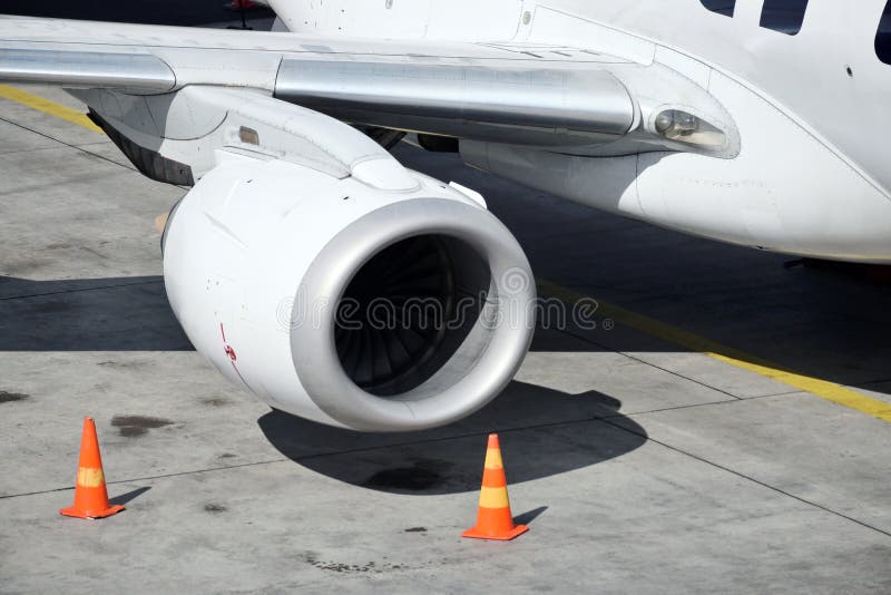 Modern aircraft engine stock image. Image of streamlined - 125262823