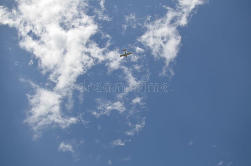 Modern Airplane Flying in Sky with Clouds Stock Image - Image of beauty ...